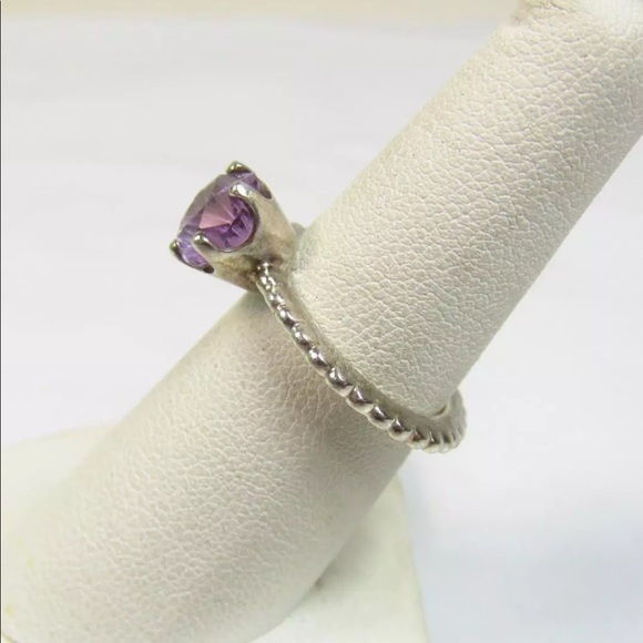 Pandora | Jewelry | Pandora Sterling Silver Amethyst Ring | Poshmark